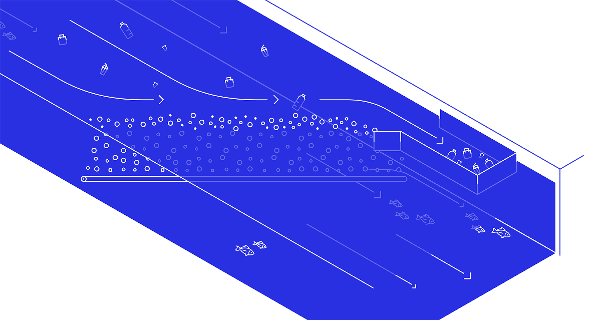 The air bubble barrier that traps plastic debris in Amsterdam